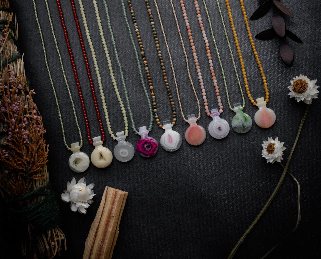 Handmade Crystal Potion Bottle Necklaces - Ethical Gemstone Jewellery ...